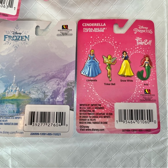 Disney | Toys | Disney Princess Bag Clips 5 Packtinker Bell Arielsnow ...